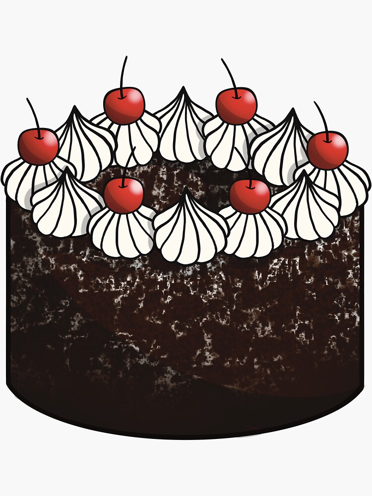 "Black Forest Cake" Sticker for Sale by honeybeepaper | Redbubble