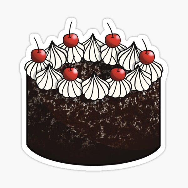 "Black Forest Cake" Sticker for Sale by honeybeepaper | Redbubble