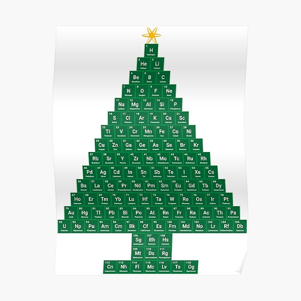 "Oh Chemistree - Periodic Table Christmas Tree" Poster for Sale by ...