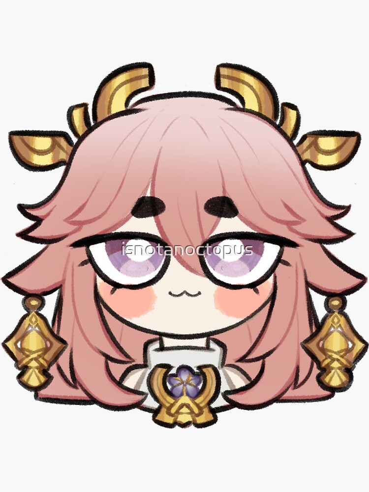 "Yae Miko Genshin Chibi" Sticker for Sale by isnotanoctopus | Redbubble