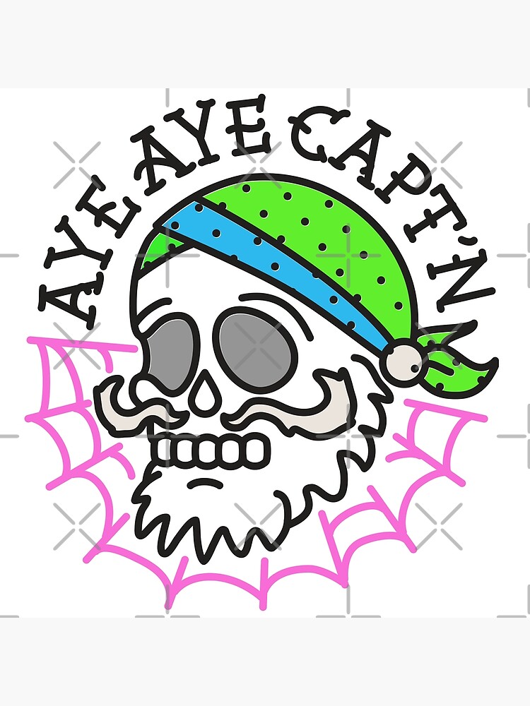 "Funny Vintage pirate print Aye Aye Captain" Poster for Sale by ...