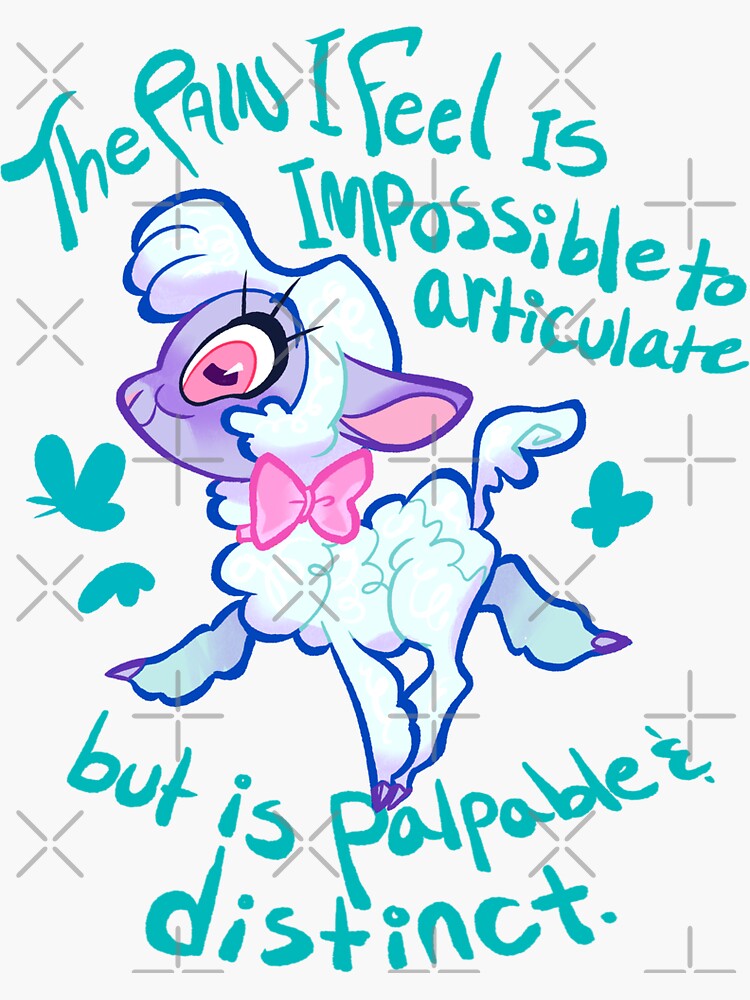 "Indescribable Pain" Sticker for Sale by JaneGumball | Redbubble