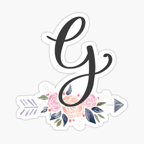 "Letter G Monogram Watercolor Roses" Sticker for Sale by MandyRosko ...