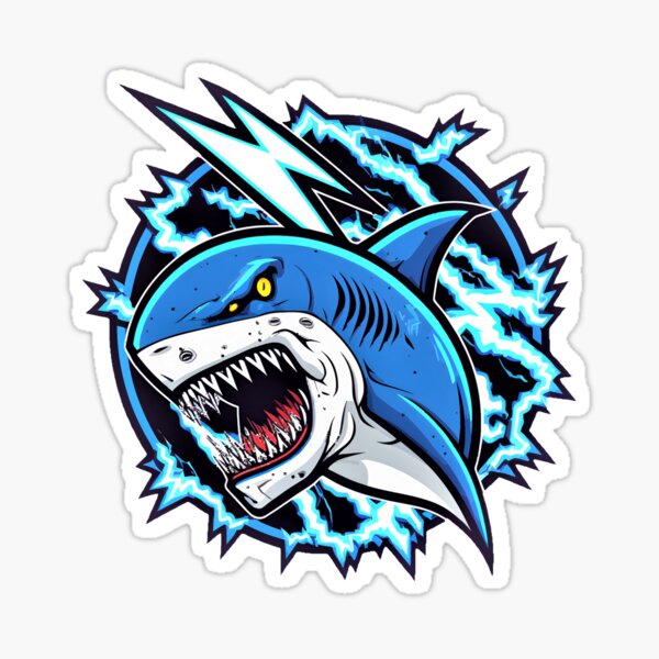 "Cartoon Blue Shark " Sticker for Sale by NTGUILTY | Redbubble