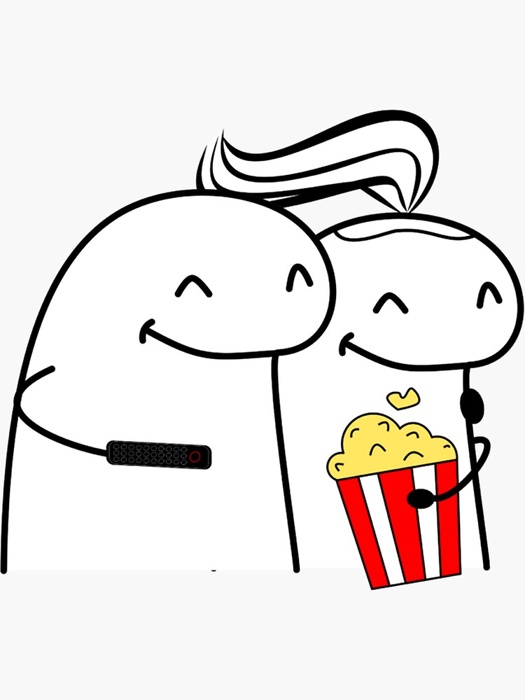 "Couple Flo.rk Eating Popcorn " Sticker for Sale by horseford76 | Redbubble