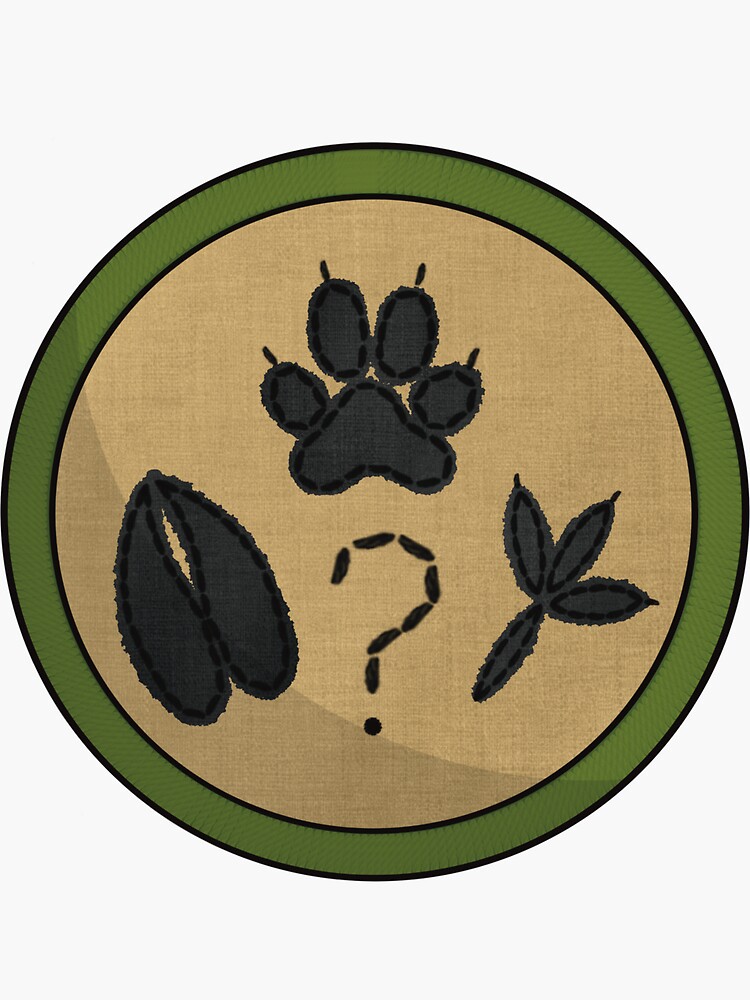 "Wildlife Tracking Patch" Sticker for Sale by honeybeepaper | Redbubble