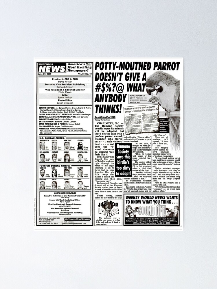 "Potty mouthed parrot funny talking bird swearing bird pet parakeet ...