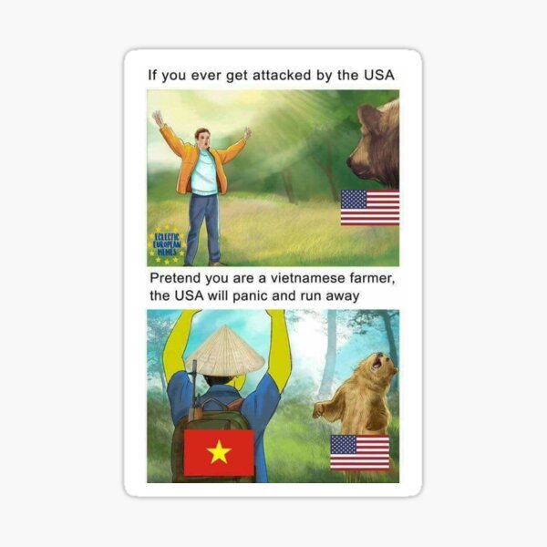 Vietnamese Farmer Meme Sticker By Dru1138 Redbubble