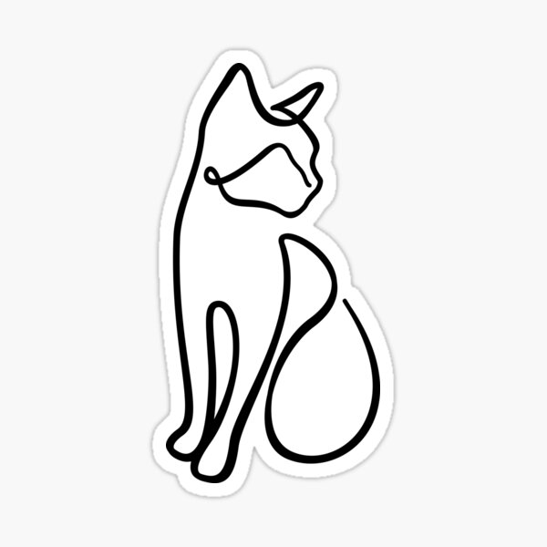 "Line art cat" Sticker for Sale by Taventa | Redbubble