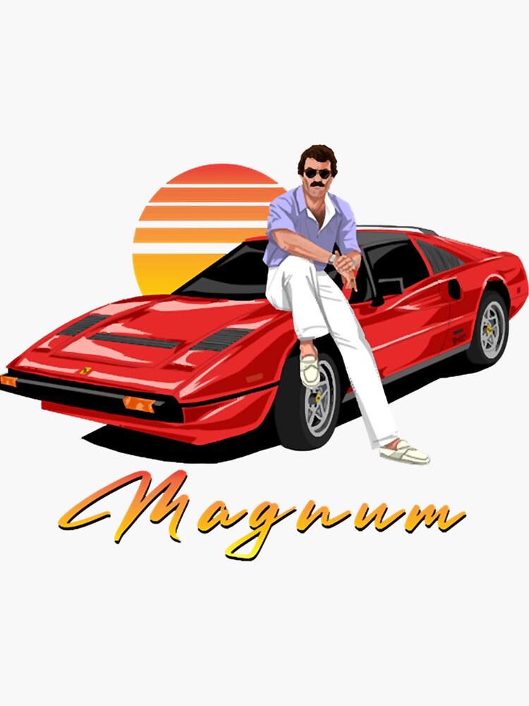 "Magnum Ferrari Sunset Perfect Gift Snoopy " Sticker for Sale by ...