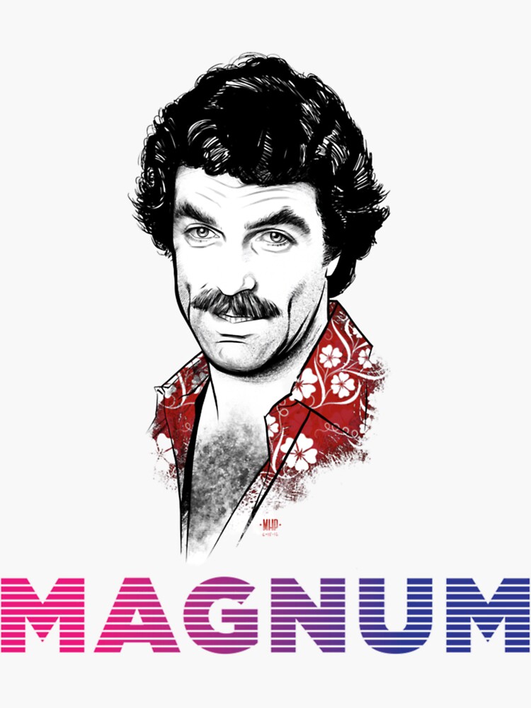 "Magnum pi - Tom Selleck Active " Sticker for Sale by RoseveraElena ...