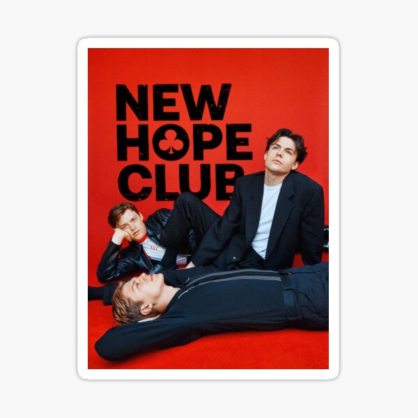 "new hope club poster (red)" Sticker for Sale by tirelessmess | Redbubble
