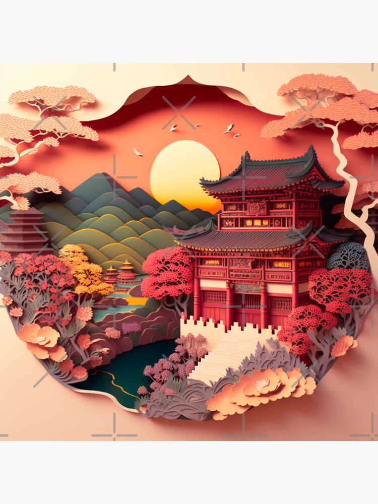 "Japanese Temple" Sticker for Sale by AffirmDSG | Redbubble
