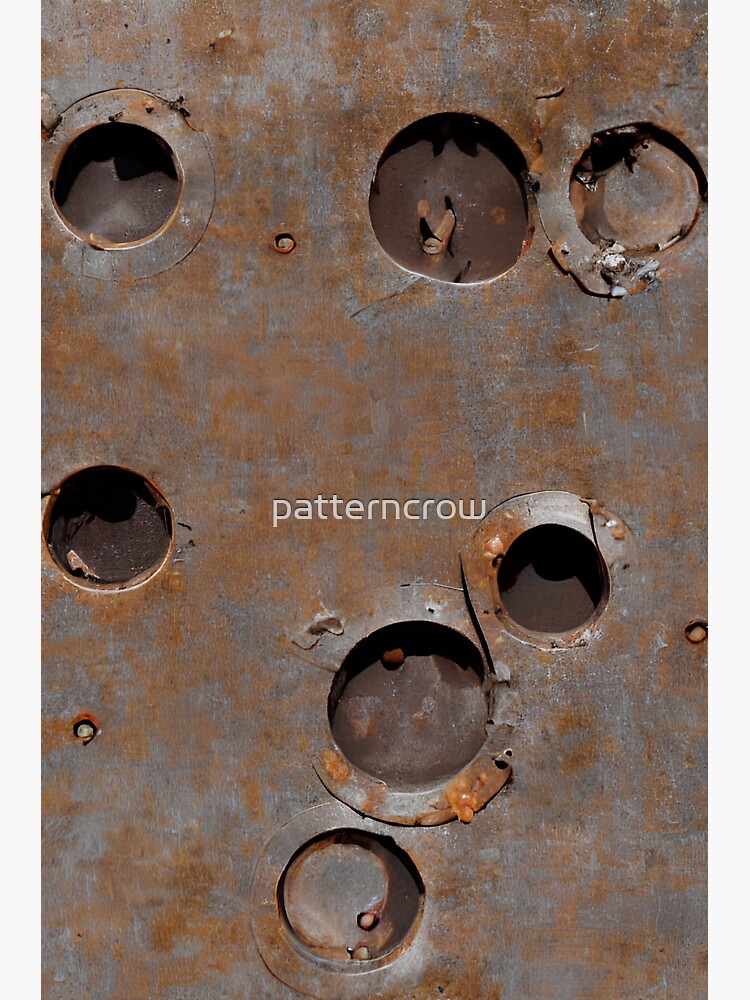 "Big Bullet holes in industrial rusty metal surface wallpaper" Sticker ...