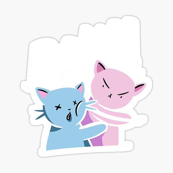 "Baka Anime Cat Slap Baka Japanese Cat " Sticker for Sale by ...