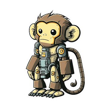 "Cool Robot Monkey CyberMonkey" Sticker for Sale by allysmar | Redbubble