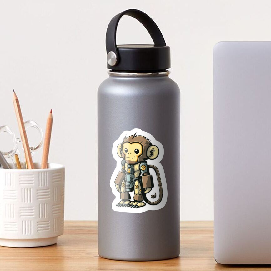 "Cool Robot Monkey CyberMonkey" Sticker for Sale by allysmar | Redbubble