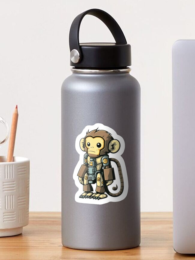 "Cool Robot Monkey CyberMonkey" Sticker for Sale by allysmar | Redbubble