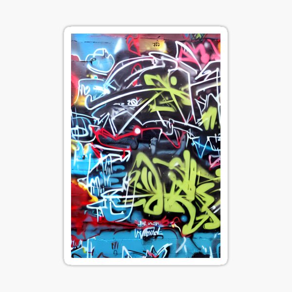 "Graffiti tags spraypaint close up urban art texture wallpaper" Sticker ...
