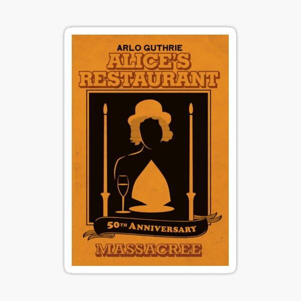 "Alices Restaurant Arlo Guthrie" Sticker for Sale by Akppa | Redbubble