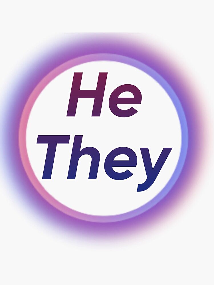 "Faded navy and maroon circle pronouns he they" Sticker for Sale by ...