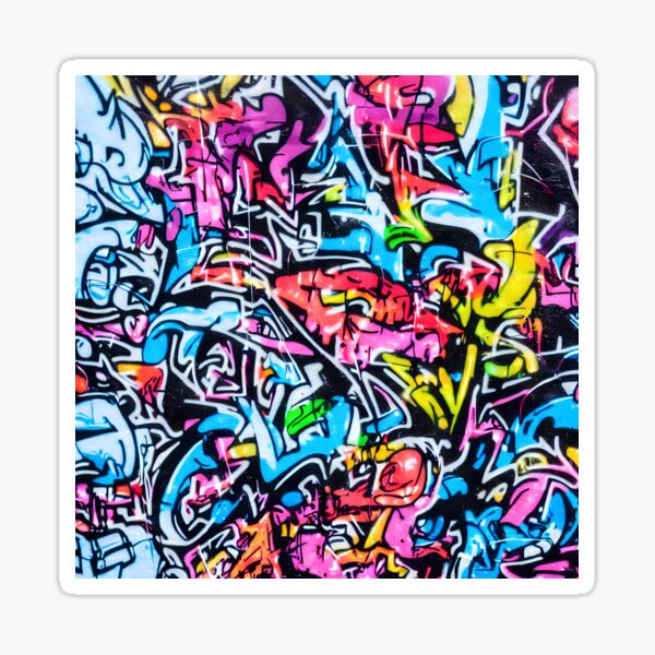 "Multicolor graffiti street art tags wallpaper" Sticker for Sale by ...