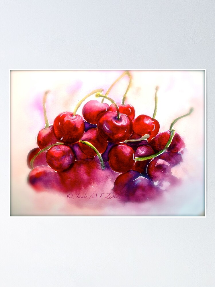 " Cherries...Ripe" Poster for Sale by paintability | Redbubble