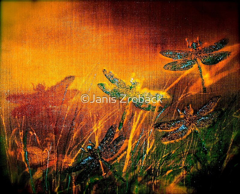 "Dragonfly...Towards The Light " by ©Janis Zroback | Redbubble