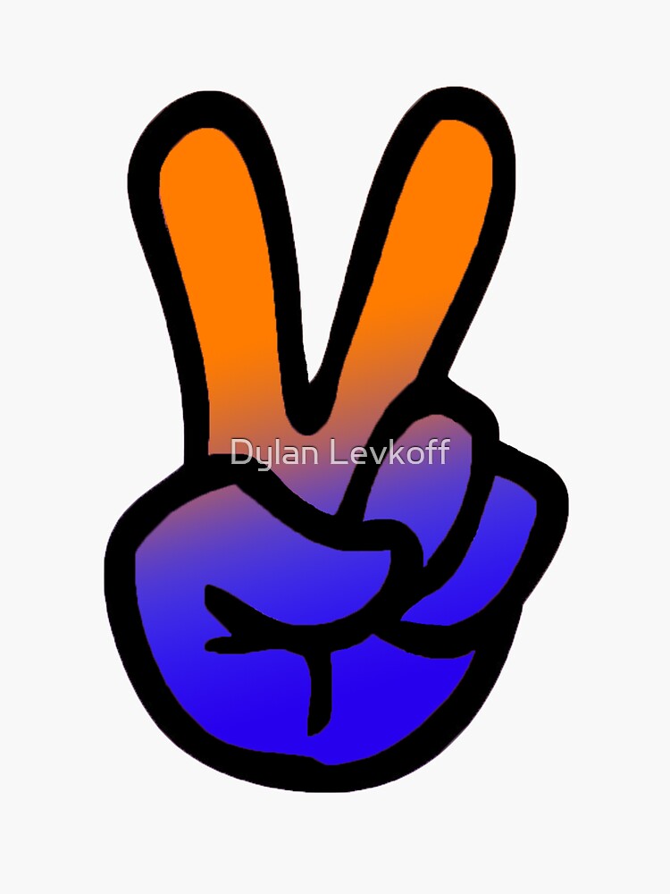 "Blue/orange Peace Sign" Sticker for Sale by dylanlevkoff | Redbubble