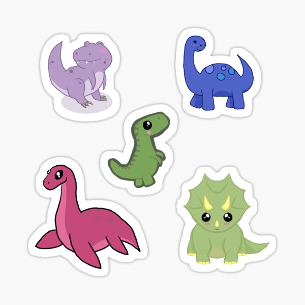 "Dinosaur Sticker Pack" Sticker for Sale by HowlingKitten | Redbubble