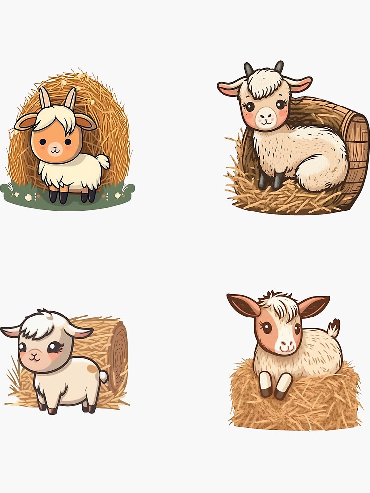 "4 Baby Goats - Stickers Pack Collection" Sticker for Sale by ...