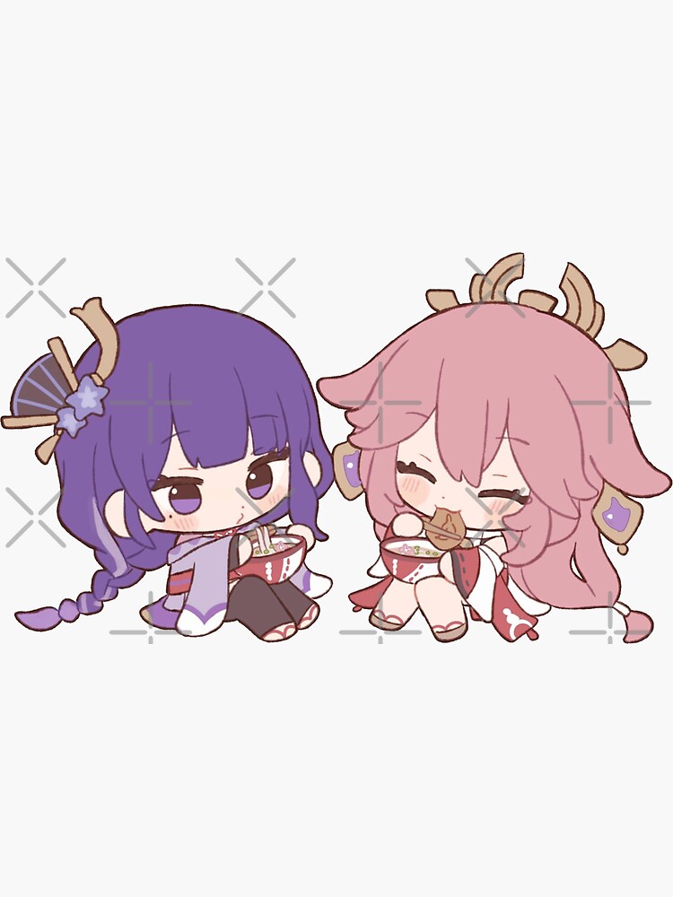 Pegatina for Sale con la obra «Raiden Yae Miko ramen Chibi Kawaii Genshin Impact» de Sara2806 ...