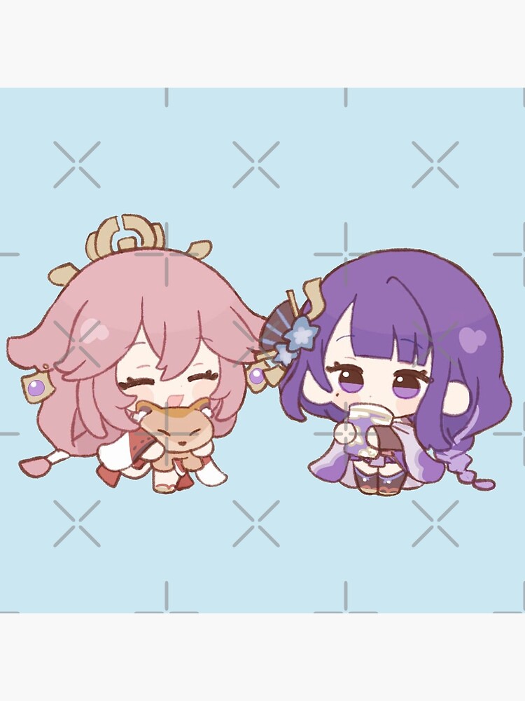 "Raiden Yae Miko Chibi Kawaii Genshin Impact" Poster for Sale by ...