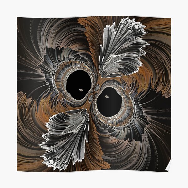 "metallic cartoon cute doodle design in grey copper and bronze" Poster ...