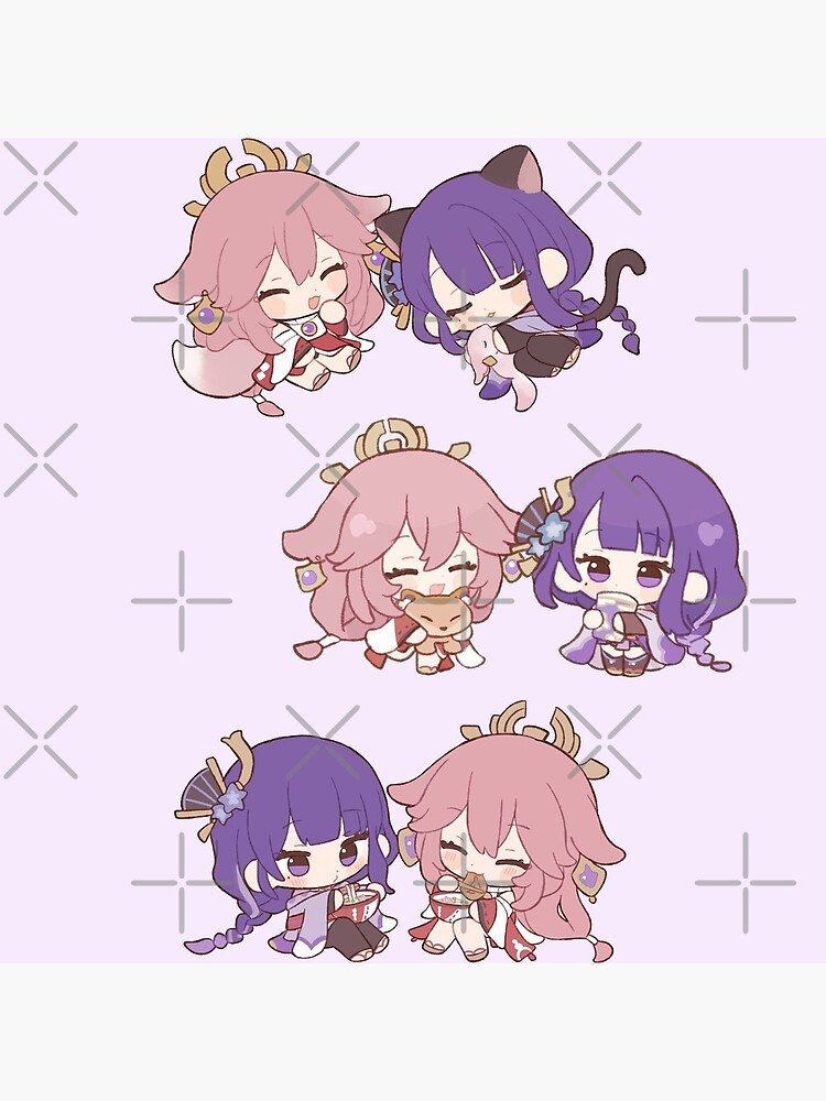 "Raiden Yae Miko Chibi Kawaii Genshin Impact" Poster for Sale by ...