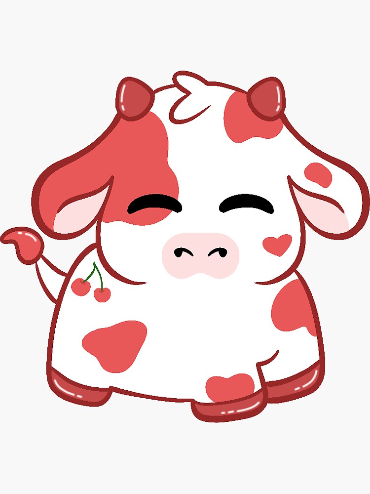 "Cherry Cow" Sticker for Sale by MorgsieArt | Redbubble