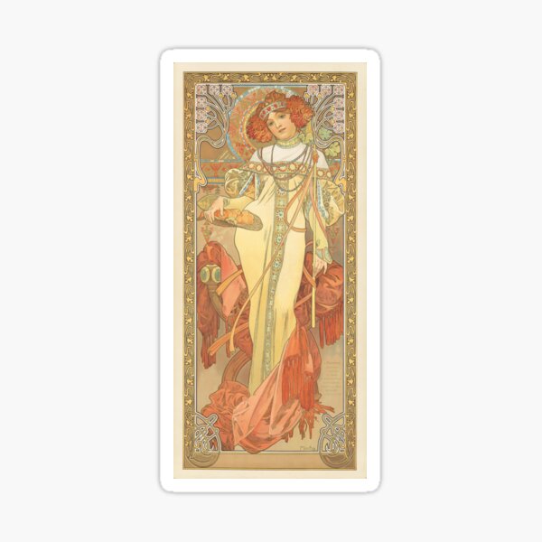 "Fall, The Seasons (1900) - Alphonse Mucha" Sticker for Sale by ...