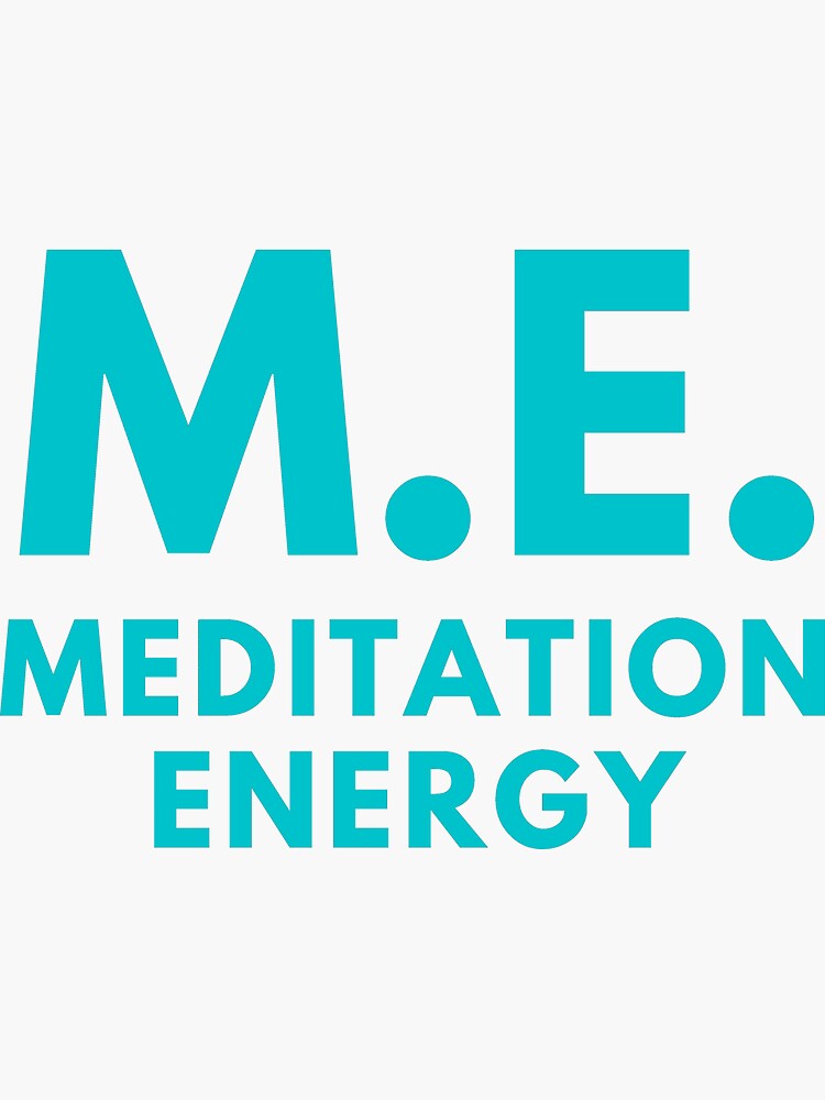 "Yoga Meditation Energy (Aqua Blue Font) | ME Acronym" Sticker for Sale ...