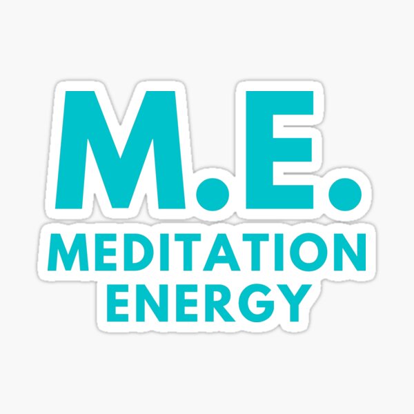 "Yoga Meditation Energy (Aqua Blue Font) | ME Acronym" Sticker for Sale ...