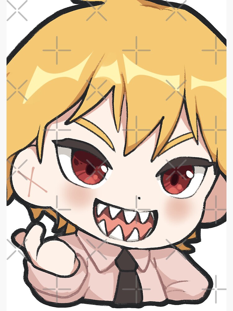 "Denji - Chainsaw Man Chibi Kawaii Sticker Emoji Icon " Spiral Notebook ...