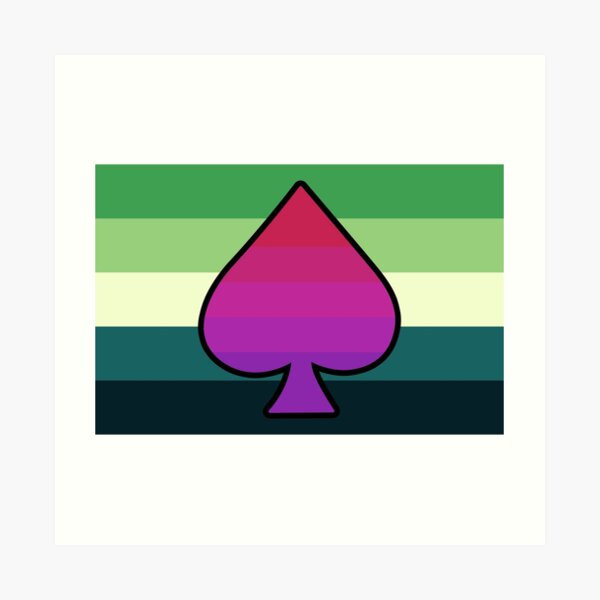 "Aceflux and aromantic spectrum pride flag with ace of spades" Art ...