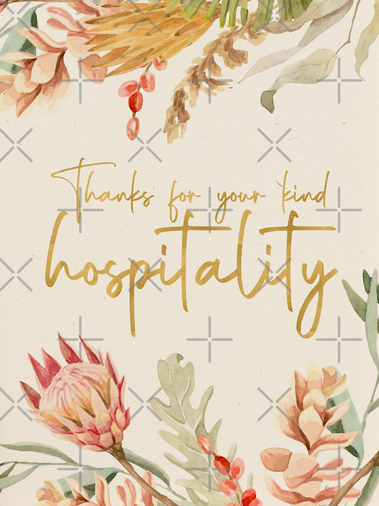 "Thanks for Your Kind Hospitality" Sticker for Sale by JenielsonDesign ...