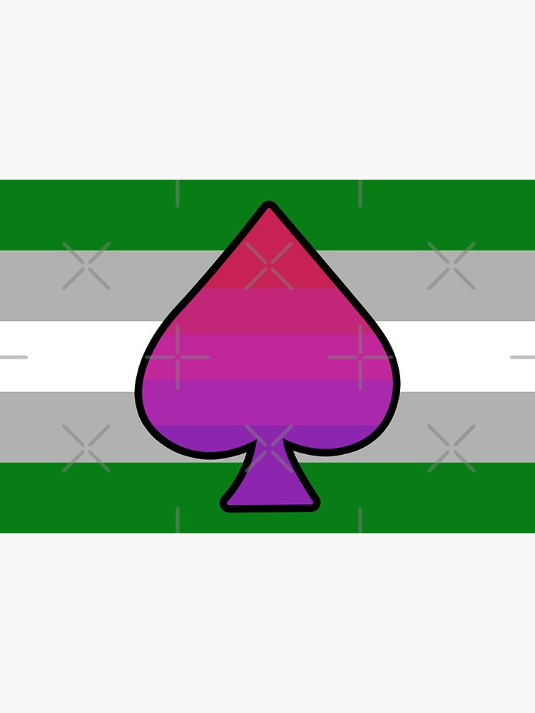 Aceflux And Greyaromantic Pride Flag With Ace Of Spades Sticker For