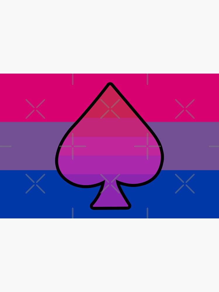 "Aceflux and bisexual pride flag with ace of spades" Sticker for Sale ...