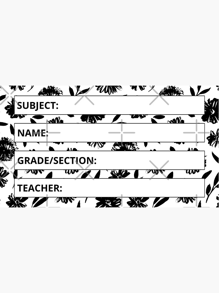 "Blank Name Tag Subject Teacher Floral Print #01" Sticker for Sale by ...