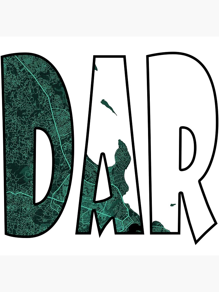 "A map of Dar Es Salaam Inside the word DAR " Sticker for Sale by ...
