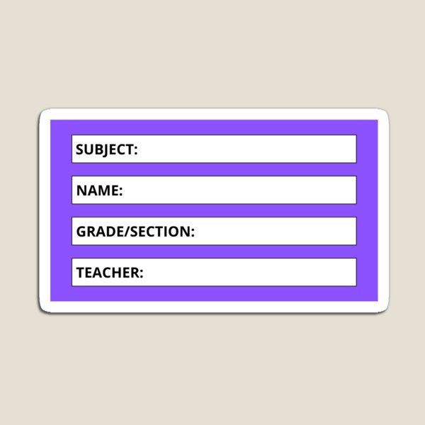 "Blank Name Tag Subject Teacher #04" Magnet for Sale by puffinka ...