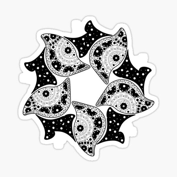 "black and white abstract shapes" Sticker for Sale by SunGraphicArt ...