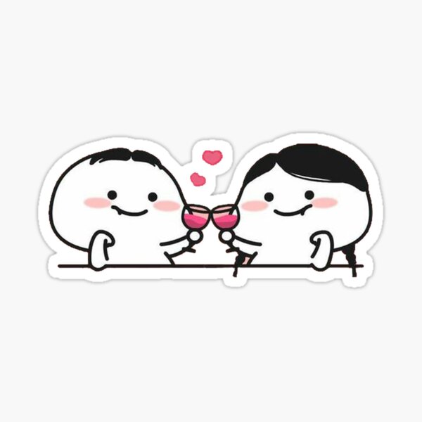 "Pentol Couple Drinking Cheer " Sticker for Sale by malconerh | Redbubble