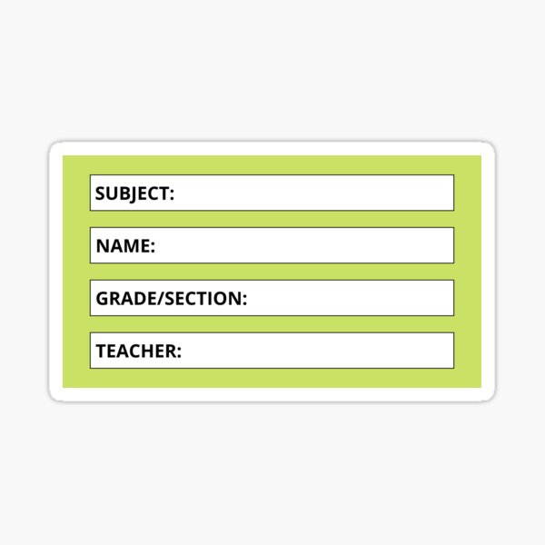 "Blank Name Tag Subject Teacher #07" Sticker for Sale by puffinka ...